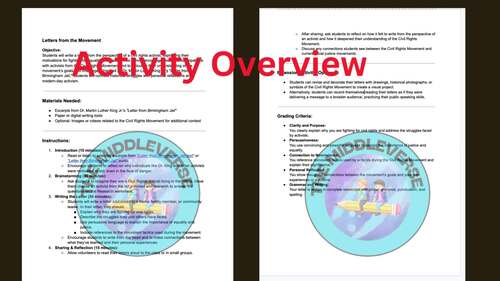 Civil Rights' Letter Writing Activity by The MiddleVerse | TPT
