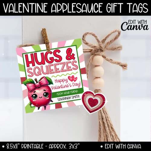 Valentine's Day Applesauce Cards, Apple Sauce Pouch Non Candy Class ...