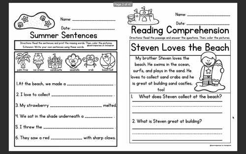 Summer Reading, Math, Writing Activities - PreK, Kindergarten, First ...