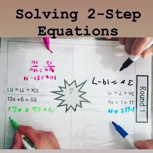 Solving 2-Step Equations Placemat Activity by Bringing MORE Fun To Math ...