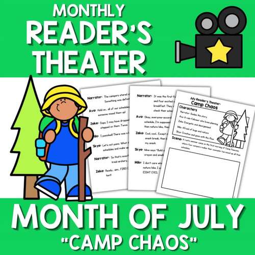 Readers Theater July Monthly Reading Activity Fun Camp Theme Play Skit ...