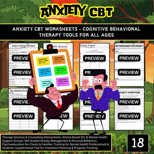 Anxiety CBT Worksheets - Cognitive Behavioral Therapy Tools for All Ages