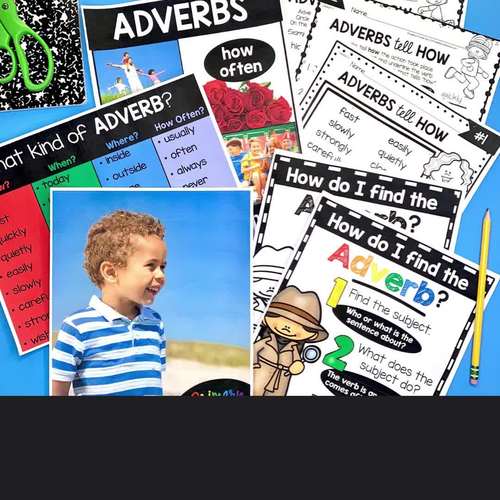 Adverbs Unit for First Grade Second Grade Kindergarten - Worksheets ...
