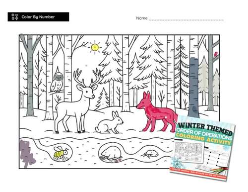 Winter Order of Operations Color by Number | 3 Differentiated Levels ...