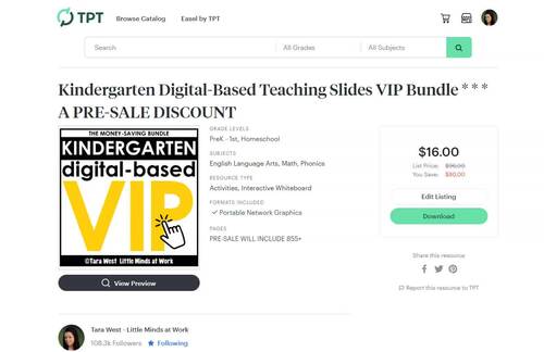 Kindergarten and First Grade Digital-Based Teaching Slides VIP BUNDLE