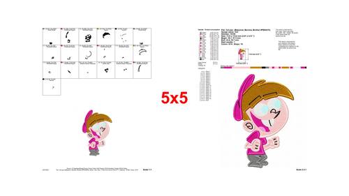 Timmy Turner Fairly Odd Parents Fill Embroidery Design 03 - Instant ...