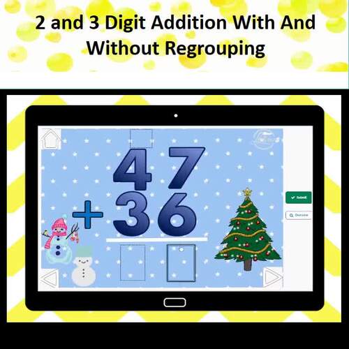 2 and 3 Digit Addition With And Without Regrouping Winter Boom Cards
