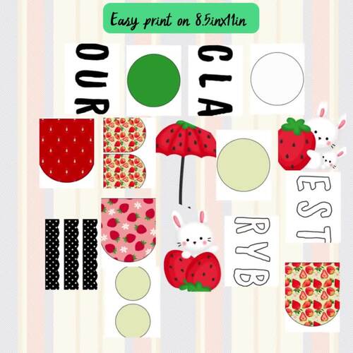 Our Class is Berry Sweet Bulletin Board Kit Classroom Decor Editable