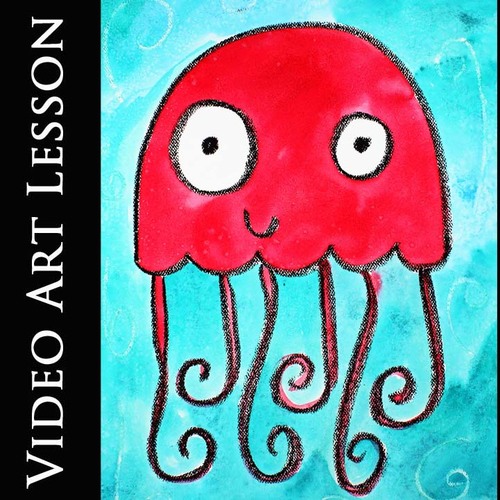 EASY SUMMER Art Lesson | Directed Drawing & Painting a Jellyfish in the ...