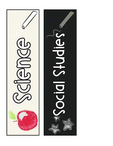 Chalk Themed 10 Drawer Rolling Cart Labels w/ Editable Rolling Cart Labels