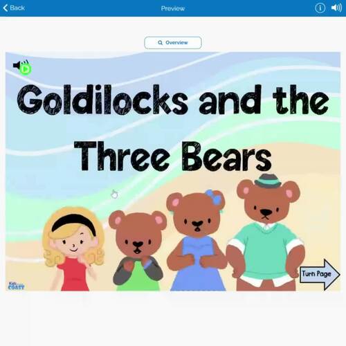 Fairy Tale Circle Time Activity Goldilocks and the 3 Bears with Digital ...