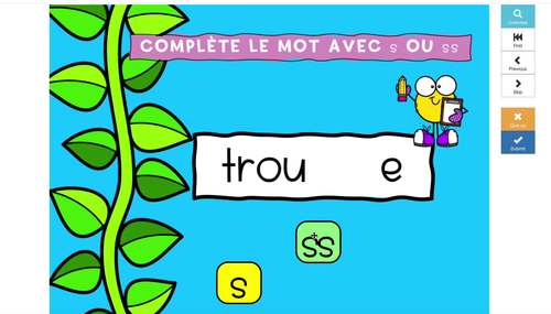 French BOOM CARDS Lecture Phonologie S ou SS Set 2 | Phonics Activities