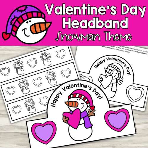Valentine's Day Crown Craft Party Headband Hat | Snowman Theme | TPT
