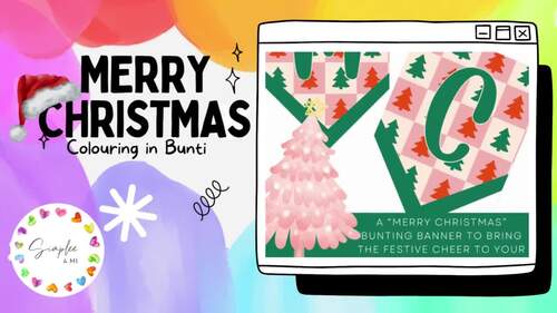 Printable | Merry Christmas trees | Bunting Banner | Bulletin Board
