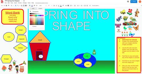 Spring Into Shape - Learning about Shapes (Digital - Google Classroom ...