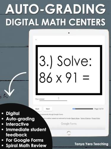 Digital Math Activities 5th Grade Centers Color By Number ...