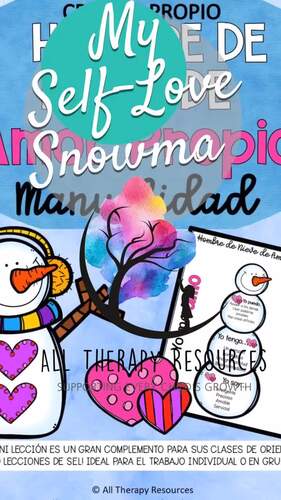 SPANISH VERSION - SELF LOVE SNOWMAN - Winter Craft Activity - Esteem ...