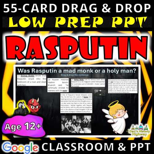 IGCSE History Rasputin - Digital card sort Imperial Russia lesson ...