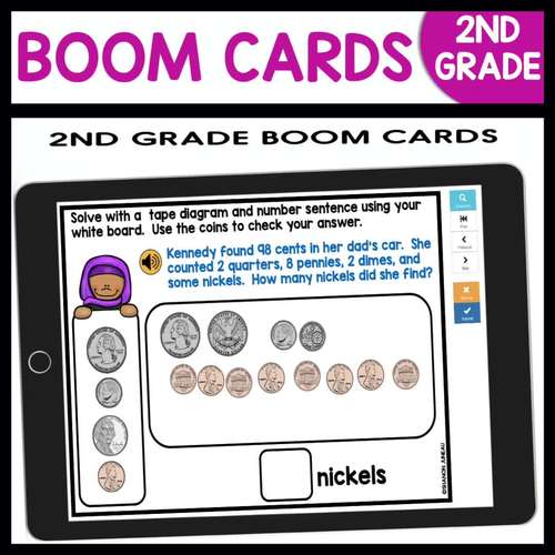 Counting Money Word Problems using Boom Cards | TPT