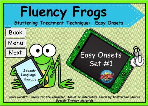 Easy Onsets Fluency Stuttering Strategy Technique Speech Therapy Boom Cards