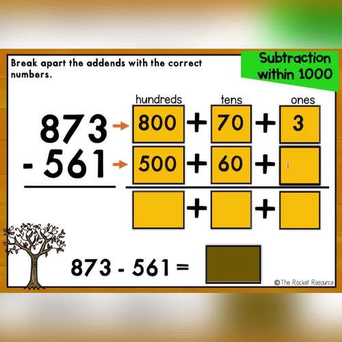 3-Digit Subtraction with Regrouping BOOM™ Cards | Fall Subtraction | 3 ...