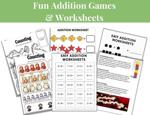 Fun Addition Games & Worksheets – 13 Hands-On Math Games + 16 Printables