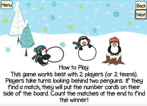 Penguin Match Boom Cards Winter Articulation Memory Game Speech Therapy ...