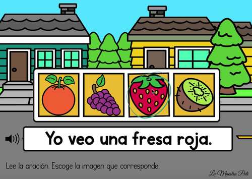 Boom Distance Learning Digital Task Cards in Spanish- Lee la oración V2