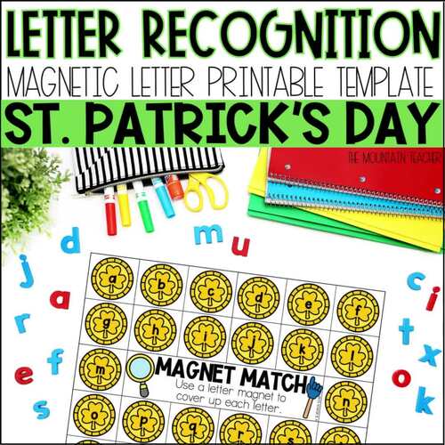 St. Patrick's Day Letter Recognition Activity Magnetic Letter Cookie Sheet