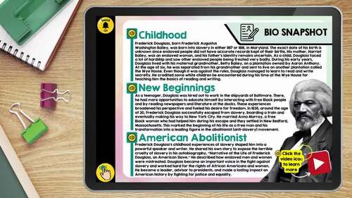 Fredrick Douglass LINKtivity® (Digital Biography Activity) | TPT