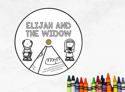 Elijah and the Widow, Bible Lesson Spinning Wheel, Sunday School Craft