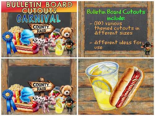 Carnival Bulletin Board Cutouts County Fair Theme Preschool Decor