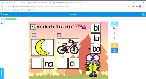 BOOM CARDS primavera: LECTURA SÍLABAS INICIALES | Digital Resources in ...