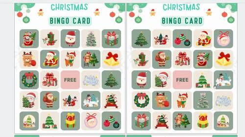 Christmas Bingo Cards Bundle | 50 Full-Page, Half-Page & Matching ...