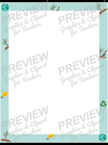 Earth Day Borders Writing Paper Page Frames Set for Worksheets ...