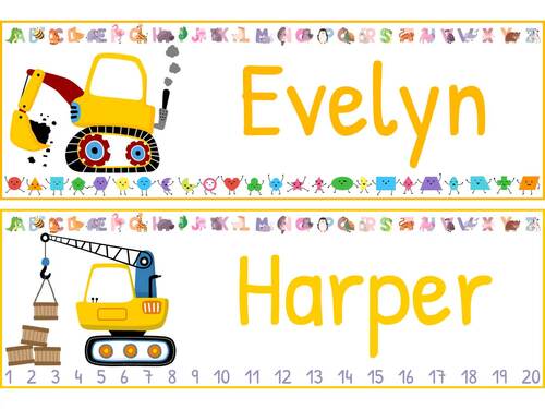 Student Desk Plates, 30 Printable/Editable Transportation Classroom ...