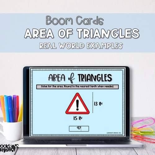 Area of a Triangle Boom Cards™ by Brooklyn's Brightest | TPT