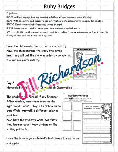 Ruby Bridges Reader Black History Month ESL Kindergarten, 1st & 2nd grade