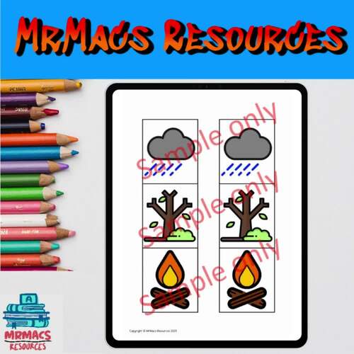 Autumn Memory Game 1st & 2nd Grade | Matching Picture Cards | Class Game