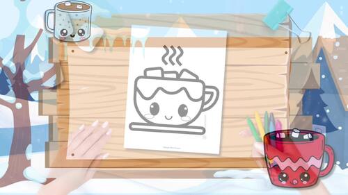 Hot Cocoa Coloring Pages | 20 Cute Winter Mug Worksheets for Kids