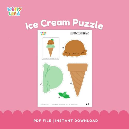Summer Cut and Glue Game Ice Cream Theme. End of Year Learning pack for ...