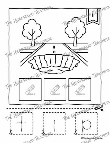 CVC Word Practice: Short I - Cut and Paste by The Headband Teacher