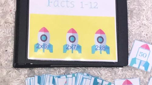 Rockets theme, Multiplication facts 1-12 interactive Montessori printable