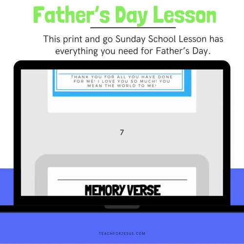Father's Day Sunday School Lesson - Gift for Dad Included by Teach for ...