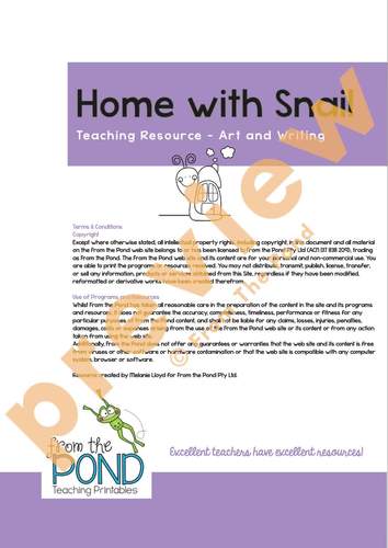 Snail with House Shell Directed Drawing and Writing Activity by From ...