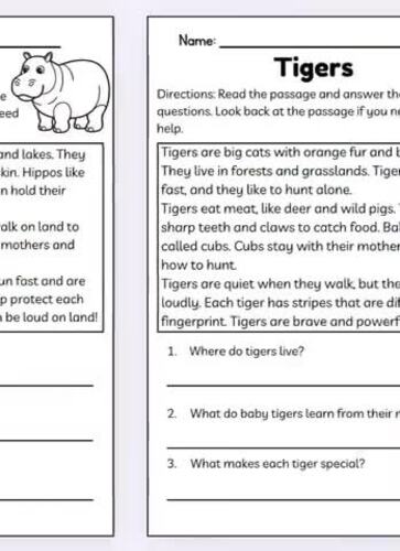 Animal Reading Comprehension: Nonfiction Practice for Grades 1-3