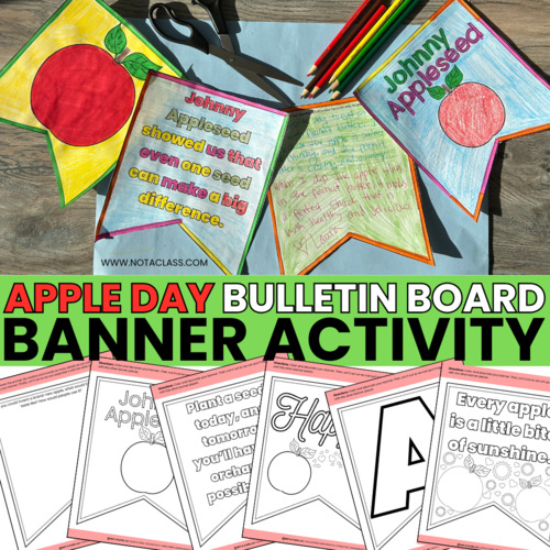 Johnny Appleseed & Apple Day Bulletin Board Writing Banner Craft ...