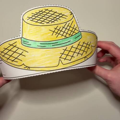 Farmer Paper Crown Gardener Straw Hat Printable Coloring Craft Activity ...