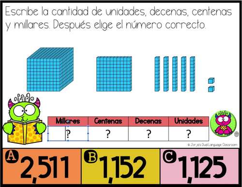 Números hasta el 1,200 DIGITAL by Jorja's Dual Language Classroom