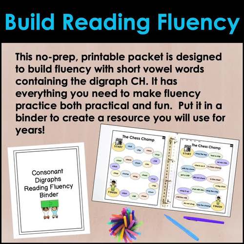 Consonant Digraphs CH Reading Fluency Passages Words Phrases Sentences ...